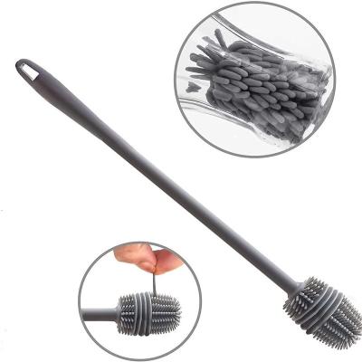 China 55 g escova de garrafa de silicone Escova de limpeza para lavagem manual de garrafas de água e utensílios de vidro à venda