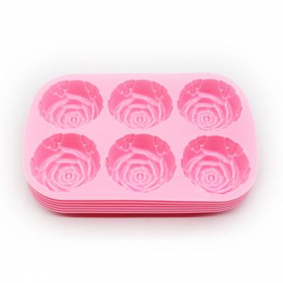 China Rose Flower Shape Chocolate Mould for Silicone Cake Decoration Baking in Rose Red 3D for sale