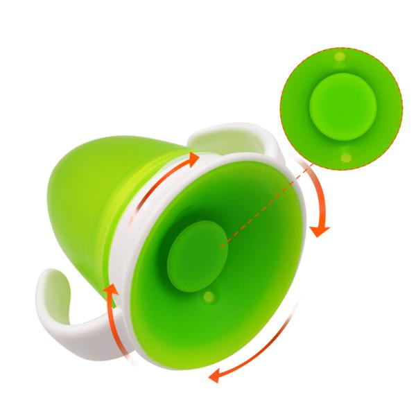 Quality Double Handle Pink Silicone 360 Degrees Rotated Baby Learning Drinking Cup for for sale