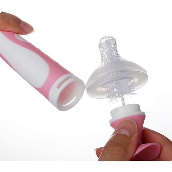 Quality Silicone Bottle Cleaning Brush With Nipple Cleaner For Baby Bottles 10.4*2.2 in for sale