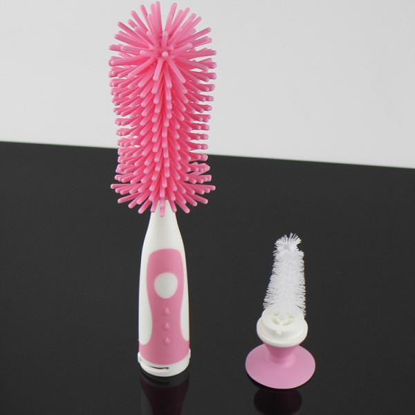 Quality Silicone Bottle Cleaning Brush With Nipple Cleaner For Baby Bottles 10.4*2.2 in for sale