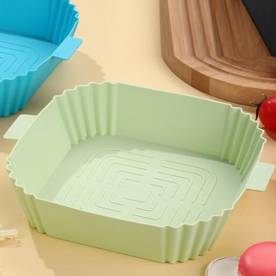 China Sustainable Air Fryer Silicone Pot Liner Tray Pan for Baking Mat and Basket Square for sale