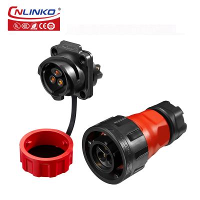 China Cnlinko YM 24 3 Pin Plastic Circular Single Hole Waterproof Aviation Plug Connector Plastic Single Hole Male and Female Socket for sale