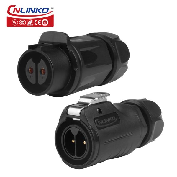 Quality Cnlinko LP 20 2 Pin Plastic Aviation Connectors Wiring Screw Circular Waterproof 2 Pin Male Female Connector Led Connector for sale