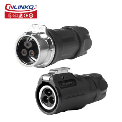China Cnlinko LP-16-3 Pin Ip68 Connector  Industrial Plastic and Metal Wiring Screw Waterproof Aviation Plug Connector 3 Pin Plug for sale