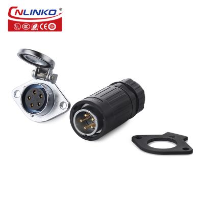 China CNLINKO IP68 Waterproof 5 Pin Male Female Panel Mount Plug Socket Cable Connector for Laundry Device for sale