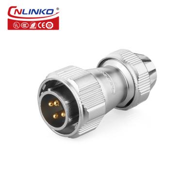 China CNLINKO M20 4 Pin Waterproof Connector Plug Socket Male Female Panel Mount Power Cable Connector Rated Current 20A for sale