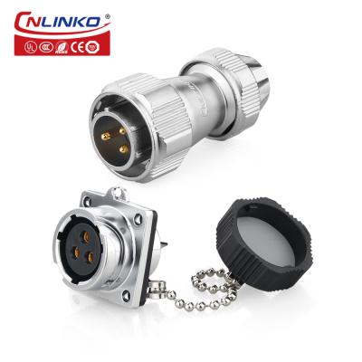 China CNLINKO M20 Waterproof Circular Connector 12v Battery Plug Socket 3 Pin Connector for sale