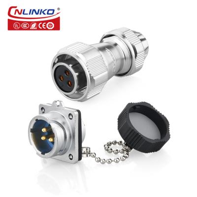 China CNLINKO M20 Waterproof Circular Connector 12v Battery Plug Socket 3 Pin Connector for sale
