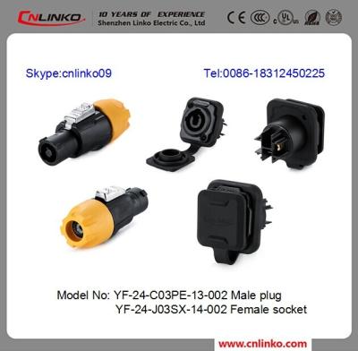 China M24 YF-24 3 Pin Socket Plug IP68 Powercom Outdoor Cnlinko Male Waterproof Connector for sale