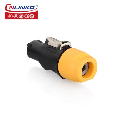 China CNLINKO YF-24-C03PE-01-001 Power Quick Plug Socket Ip68 Waterproof Connector Male and Female 20A 3 Pin XLR Powercon Connector for sale