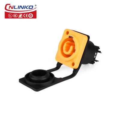 China CNLINKO Factory M24 3pin Bulkhead Electrical Connector IP68 Waterproof Socket and Plug Male Female Push in Wire Connector for sale