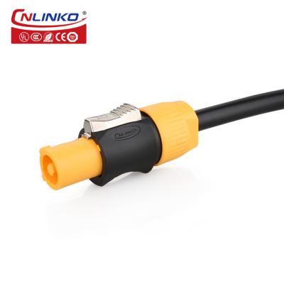 China CNLINKO Factory M24 3pin Bulkhead Electrical Connector IP68 Waterproof Socket and Plug Male Female Push in Wire Connector for sale