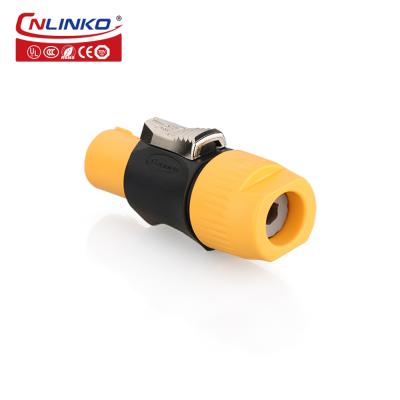 China CNLINKO Factory M24 3pin Bulkhead Electrical Connector IP68 Waterproof Socket and Plug Male Female Push in Wire Connector for sale