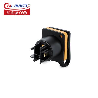 China CNLINKO Factory M24 3pin Bulkhead Electrical Connector IP68 Waterproof Socket and Plug Male Female Push in Wire Connector for sale