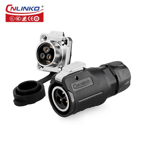 Quality CNLINKO Waterproof Push-pull Connector 3 Pin Customize Power Connector Plug Audio Female Socket for sale