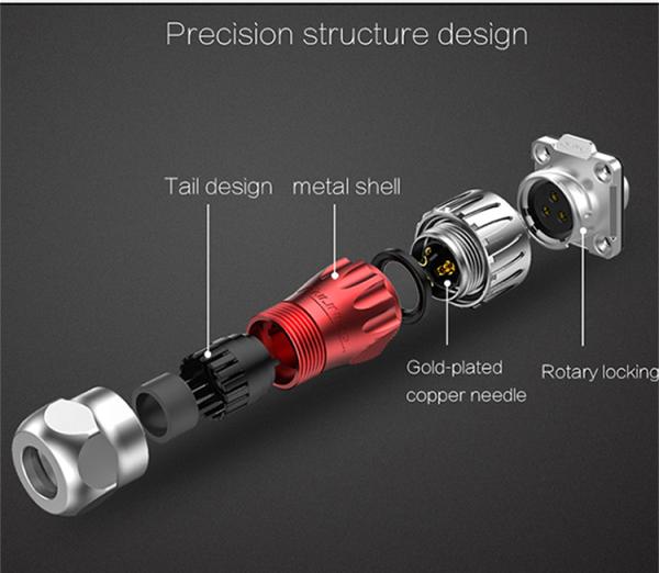 Quality CNLINKO DH24 2 3 4 5 7 9 12 Pin Power Connector IP68 Waterproof Connector for sale