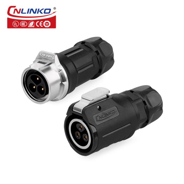Quality CNLINKO Waterproof Push-pull Connector 3 Pin Customize Plug Audio Female Socket for sale