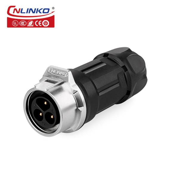 Quality CNLINKO Waterproof Push-pull Connector 3 Pin Customize Plug Audio Female Socket for sale