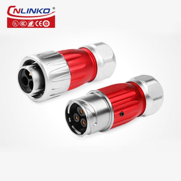Quality Cnlinko 1 / 4 Bayonet Connect Metal Shell IP68 Waterproof Connector 20A 3 Pin for sale