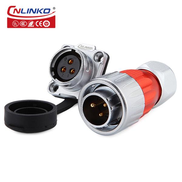 Quality CNLINKO Power Plug Socket Solar Panel Connector 3 Pin for Solar Street Light for sale
