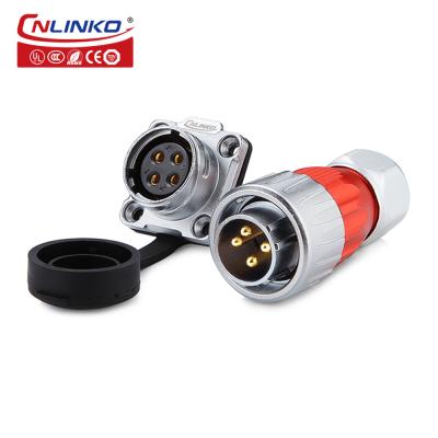 China Cnlinko Waterproof Power Plug 20A 4 Pin Connector for Led Lighting for sale