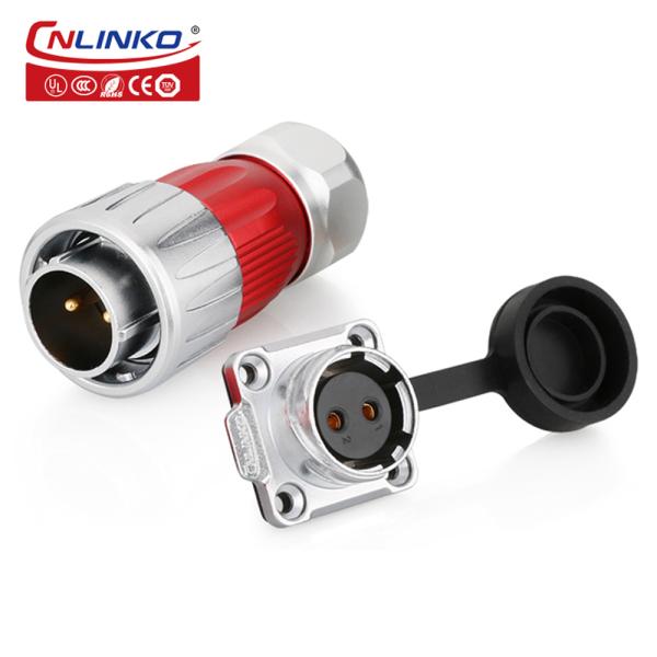 Quality CNLINKO M20 Metal Connector Plug 220V 2 Pin Waterproof Electrical Wire Connector for sale