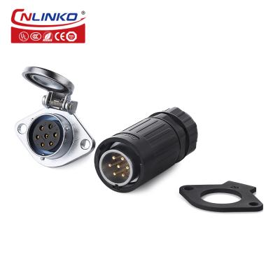 China Cnlinko 3 4 5 7 9 12 Pin Push Pull Circular IP68 Waterproof M20 Plug Socket Connector for for Solar Energy Systems for sale