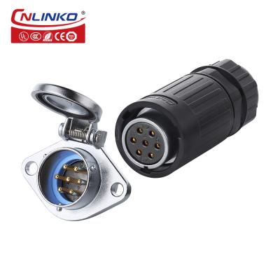 China Cnlinko 3 4 5 7 9 12 Pin Push Pull Circular IP68 Waterproof M20 Plug Socket Connector for for Solar Energy Systems for sale