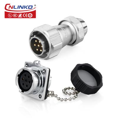 China CNLINKO Metal Aviation Plug M20 Male Female Bayonet Type Socket 7 Pin 500V 10A Waterproof Plug and Socket Cable Connector for sale
