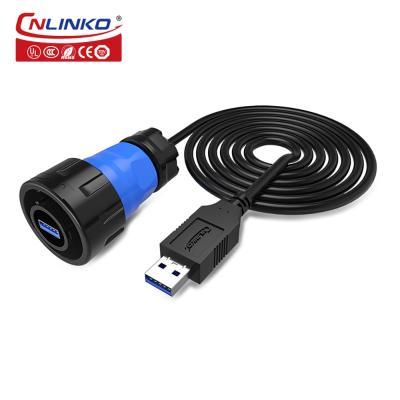 China Cnlinko Connector Supplier YM24 USB 3.0 Panel Mount Data Connector IP67 Waterproof USB Connector for sale