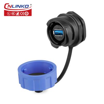 China Cnlinko Connector Supplier YM24 USB 3.0 Panel Mount Data Connector IP67 Waterproof USB Connector for sale