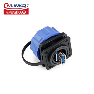 China Cnlinko Connector Supplier YM24 USB 3.0 Panel Mount Data Connector IP67 Waterproof USB Connector for sale