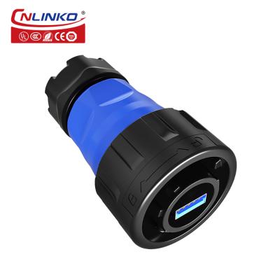 China Cnlinko Connector Supplier YM24 USB 3.0 Panel Mount Data Connector IP67 Waterproof USB Connector for sale