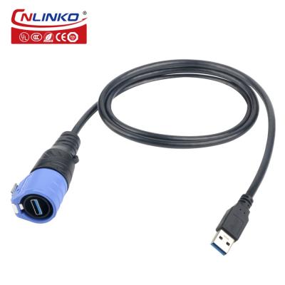 China CNLINKO LP20 USB 3.0 ip68 Waterproof Industrial Plastic Dual Wire Connectors for sale