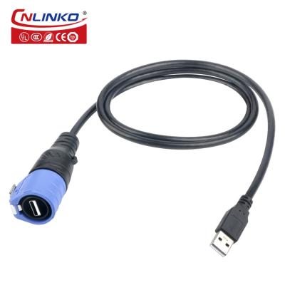 China CNLINKO LP20 USB 2.0 Ip68 Waterproof Industrial Plastic Dual Usb Wire Connector for sale