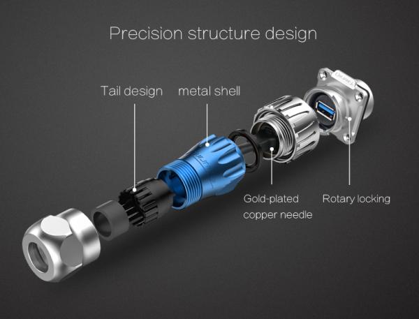 Quality China Manufacturers Wholesale Multi USB IP68 Connector Cable Waterproof Mounting for sale