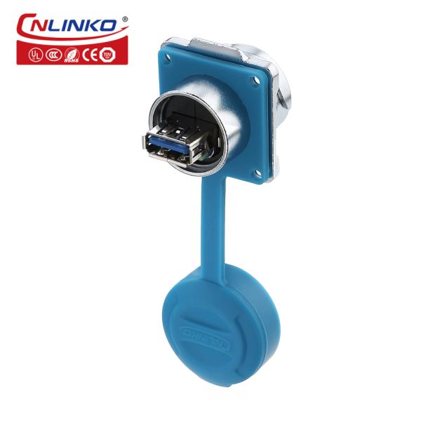 Quality CNLINKO Waterproof IP68 USB 3.0 Connector Panel Mount Usb with Dust Cover for for sale