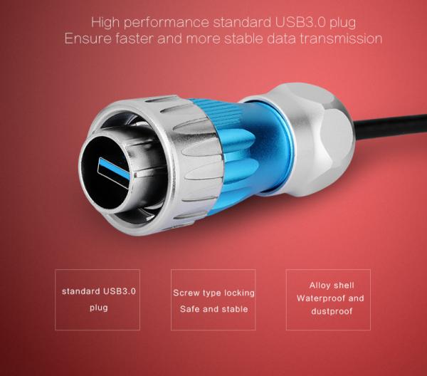 Quality CNLINKO Waterproof IP68 USB 3.0 Connector Panel Mount Usb with Dust Cover for for sale