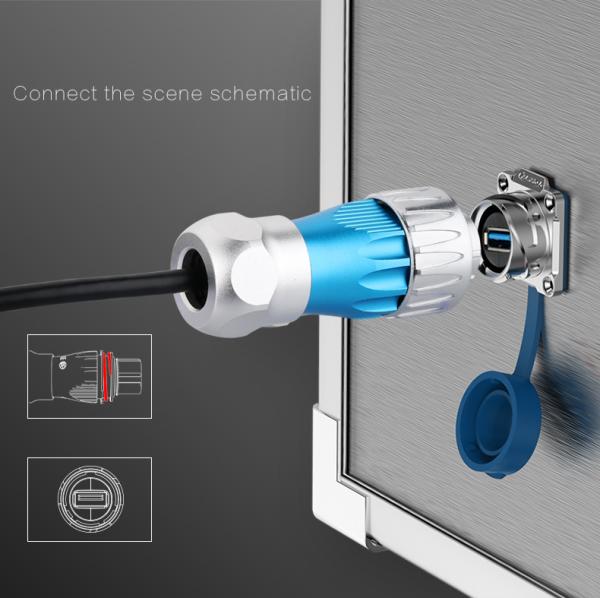 Quality CNLINKO Waterproof IP68 USB 3.0 Connector Panel Mount Usb with Dust Cover for for sale