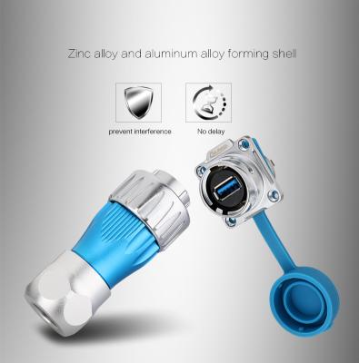 China CNLINKO Usb Cable Connector Panel Mount Plug Socket With Dust Cover Ip67 Waterproof Rugged Usb Connector for sale