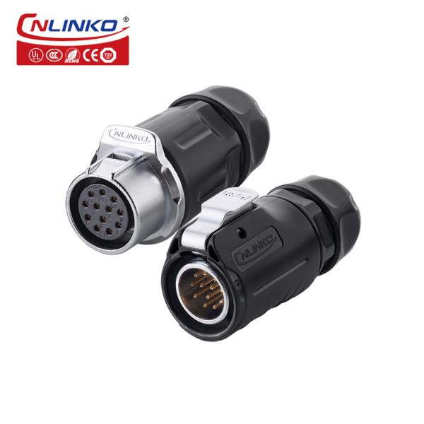 Quality CNLINKO 12 Pin Electrical Connector M20 Circular Connector 5A Panel Mount Screws for sale