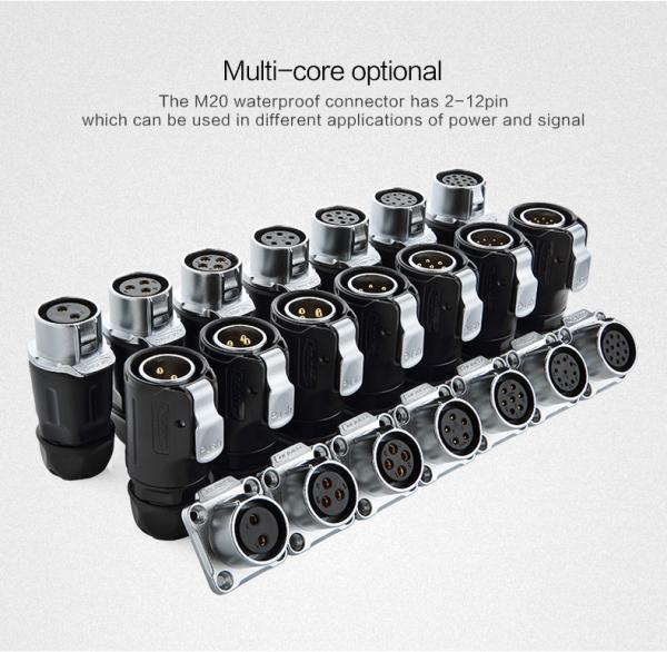 Quality CNLINKO 12 Pin Electrical Connector M20 Circular Connector 5A Panel Mount Screws for sale
