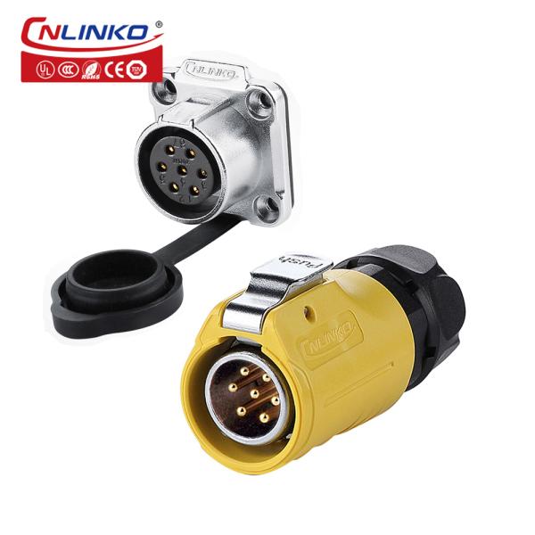 Quality Cnlinko Ip68 Battery Bulkhead Circular Plug Socket Electrical 7 Pin Waterproof for sale