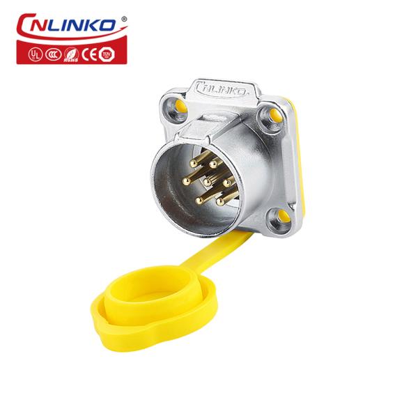 Quality Cnlinko Ip68 Battery Bulkhead Circular Plug Socket Electrical 7 Pin Waterproof for sale
