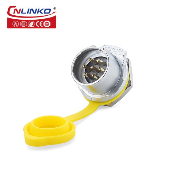 Quality Cnlinko Ip68 Battery Bulkhead Circular Plug Socket Electrical 7 Pin Waterproof for sale
