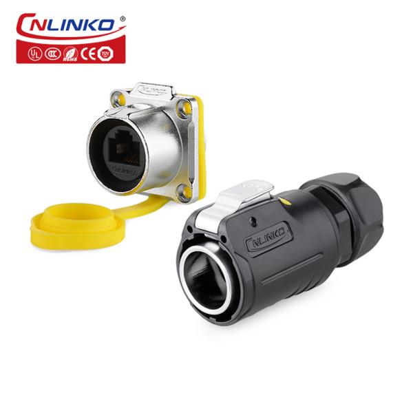 Quality Cnlinko LP24 RJ45 Waterproof Connector Internet LED Display 8P8C Connector Network CAT6 IP68 RJ45 Adapter Plug and Socket for sale