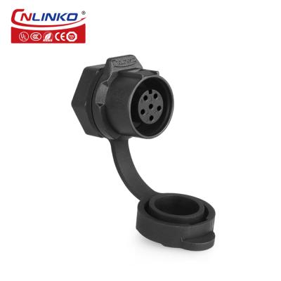China Cnlinko M12 IP68 Waterproof Quick Locking 6 Pin Plug and Socket Panel Mount Connector for sale