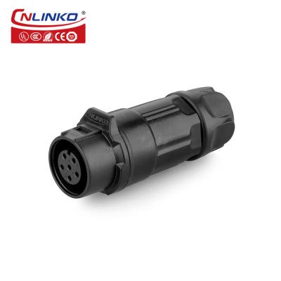 China Cnlinko M12 IP68 Waterproof Quick Locking 6 Pin Plug and Socket Panel Mount Connector for sale