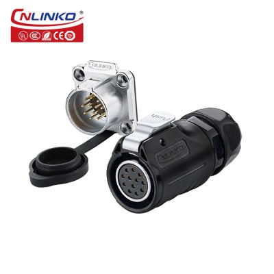 China CNLINKO IP68 Waterproof M20 Male Female Plug 12 Pin Quick Release Panel Mount Connector for sale